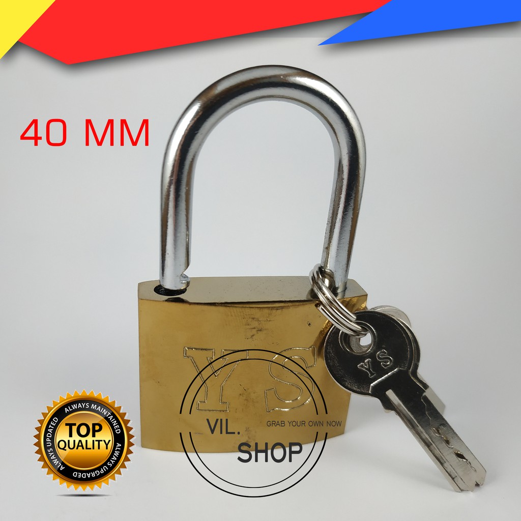 Jual GEMBOK PADLOCK 40mm / Gembok besi kuning 40mm / Gembok murah besar ...