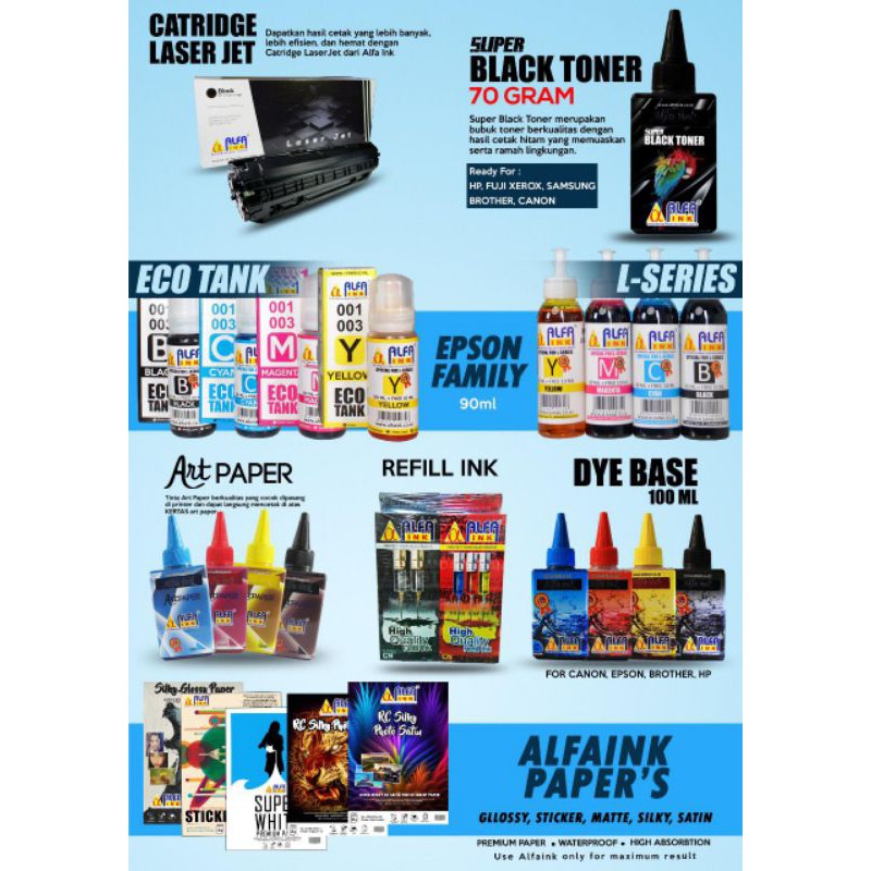 Jual Tinta botol canon Alfa ink | Shopee Indonesia