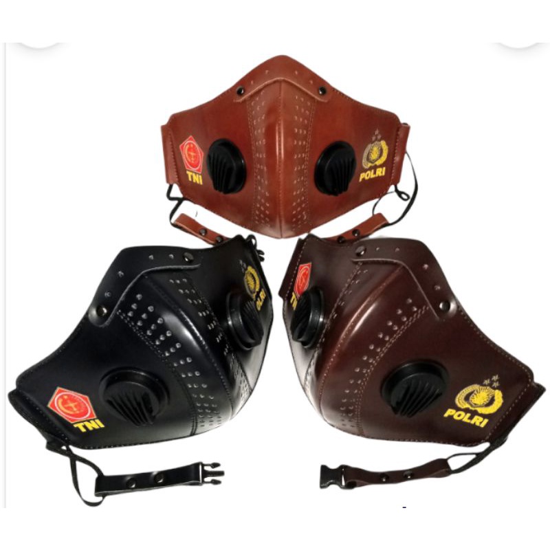 Jual masker motor TNI polri terbaru masker pria keren masker kulit PU ...