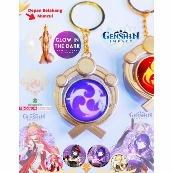 Jual Gantungan kunci Vision Genshin Impact keychain ELECTRO Inazuma ...