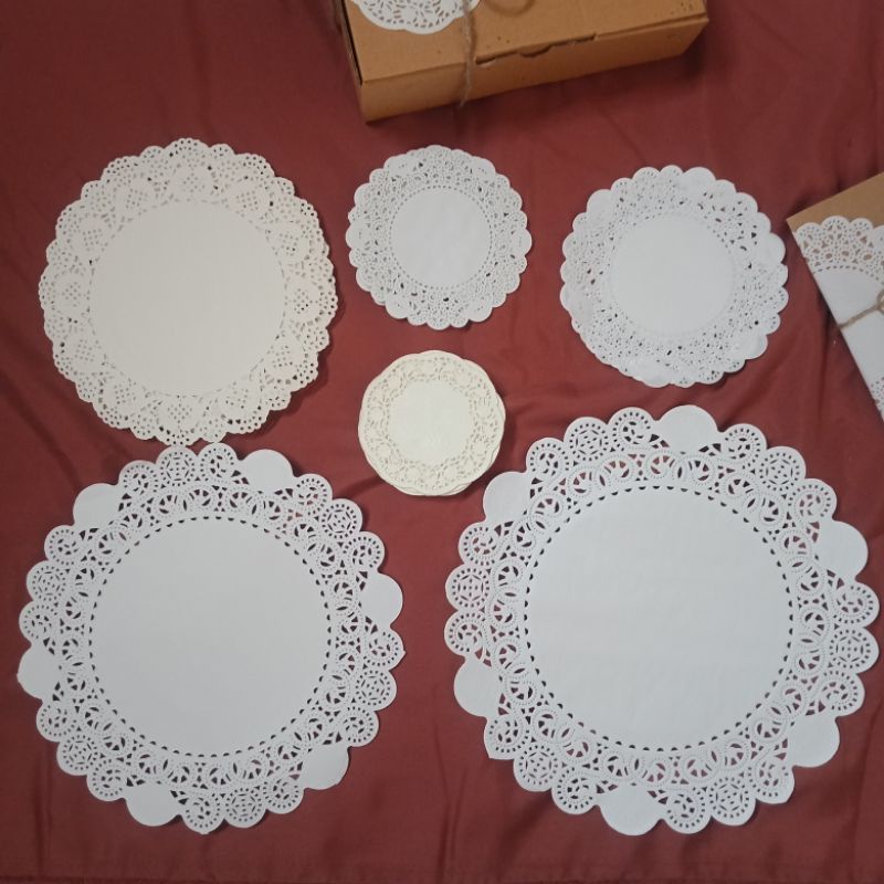 Jual 5 Lembar Doilies Paper Putih Round Alas Toples Renda | Paper ...