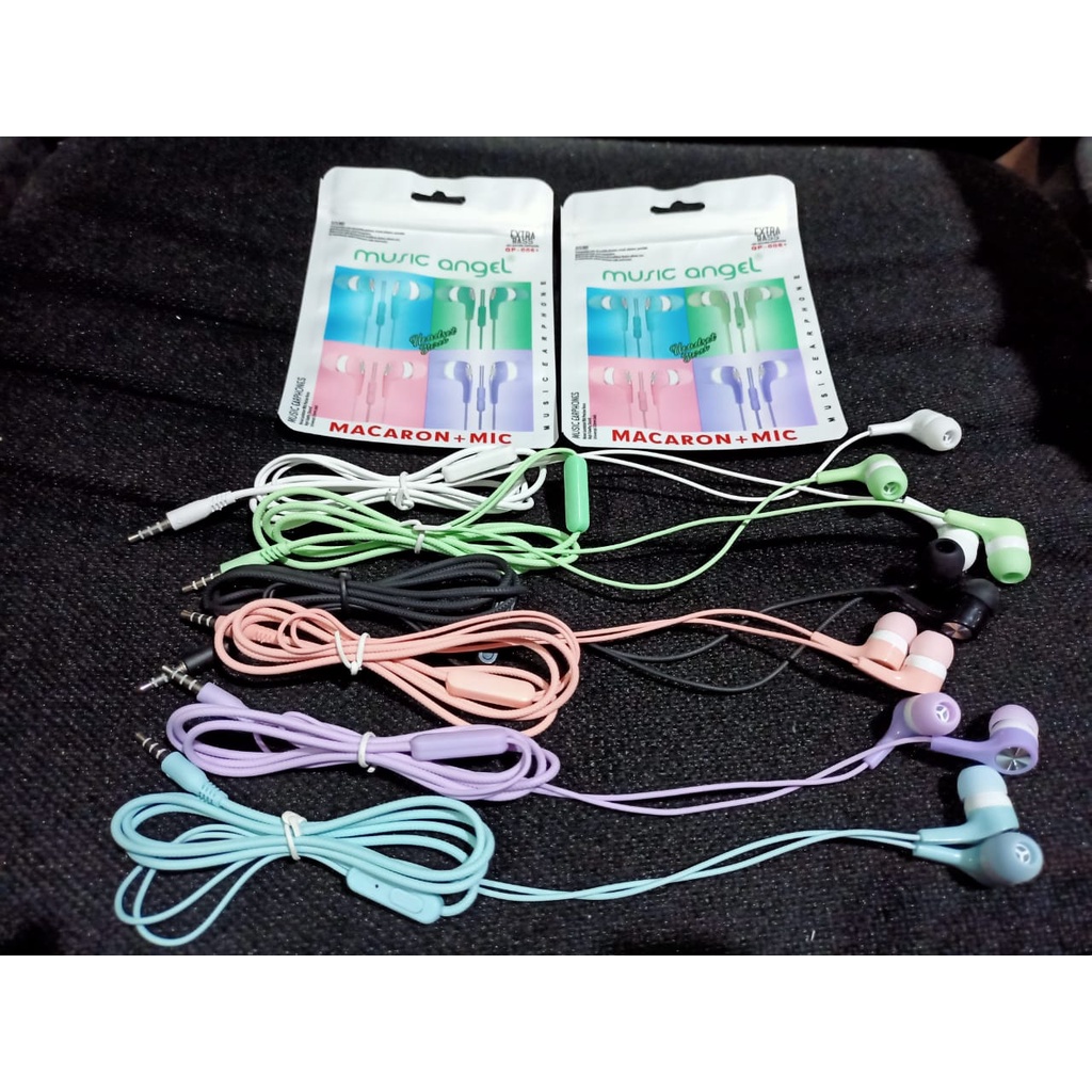 Jual [Plus Mic] Headset Music Angel Macaron Plus Mic Mate Color Hifi ...
