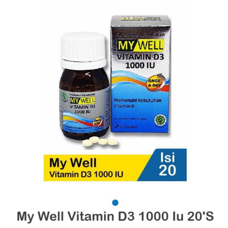 Jual MyWell Vitamin D3 1000IU isi 20 tablet | Shopee Indonesia