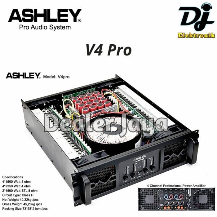 Jual Power Amplifier Ashley V4 PRO / V4PRO / V 4 PRO - 4 channel ...