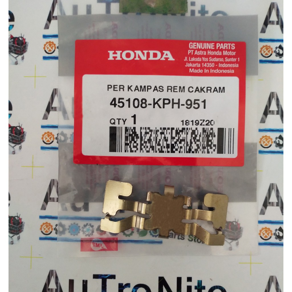 Jual Per Kaliper Nissin Kampas Rem Cakram Depan SPRING PAD CALIPER 45108-KPH-951 Original Honda ...