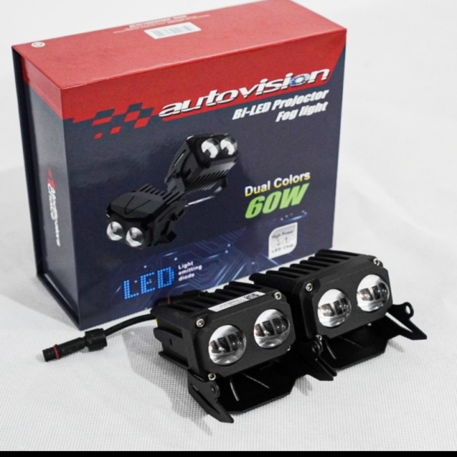 Jual BI LED PROJECTOR FOG LIGHT 60W AUTOVISION (2 MATA) | Shopee Indonesia