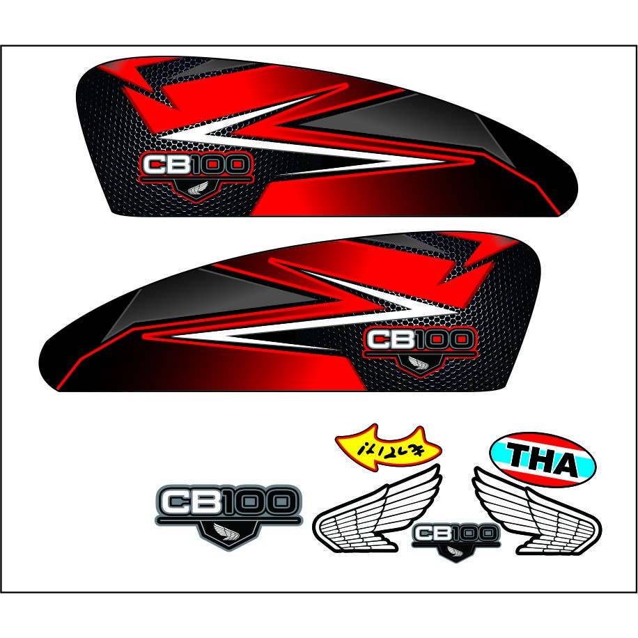 Jual STICKER STRIPING VARIASI ALL MOTOR HONDA CB100 STIKER HITAM MERAH ...