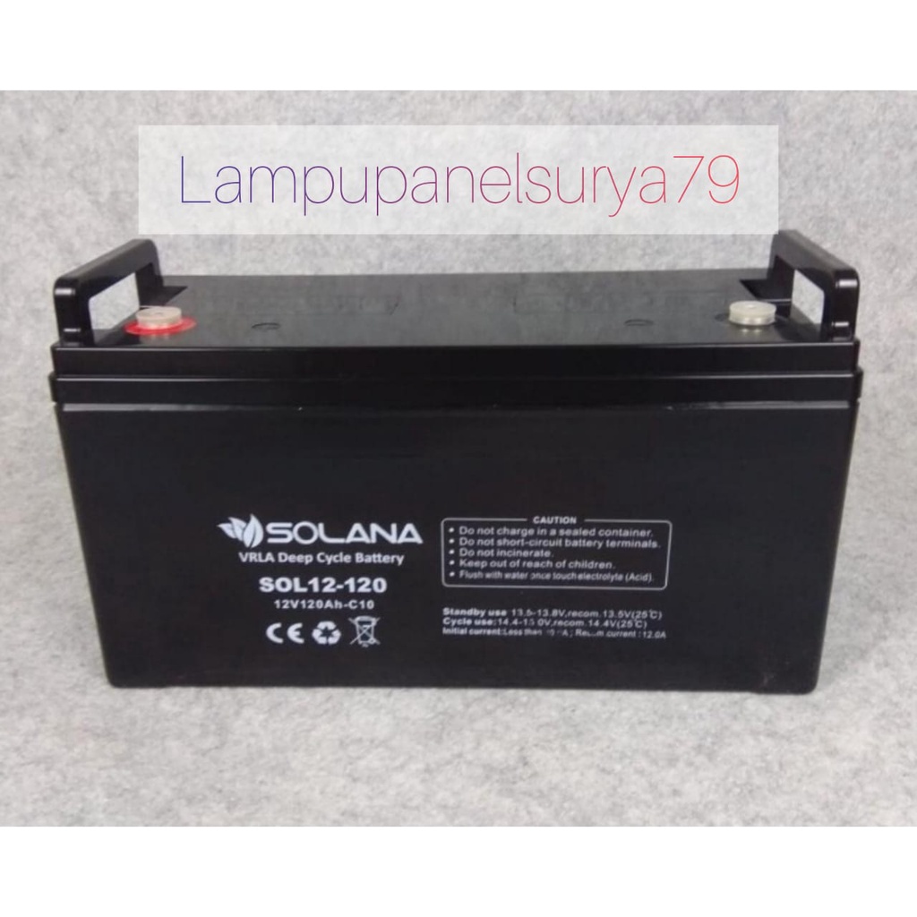 Jual Battery Aki Baterai Accu SOLANA 12V 120AH SOL12-120 VRLA DeepCycle ...