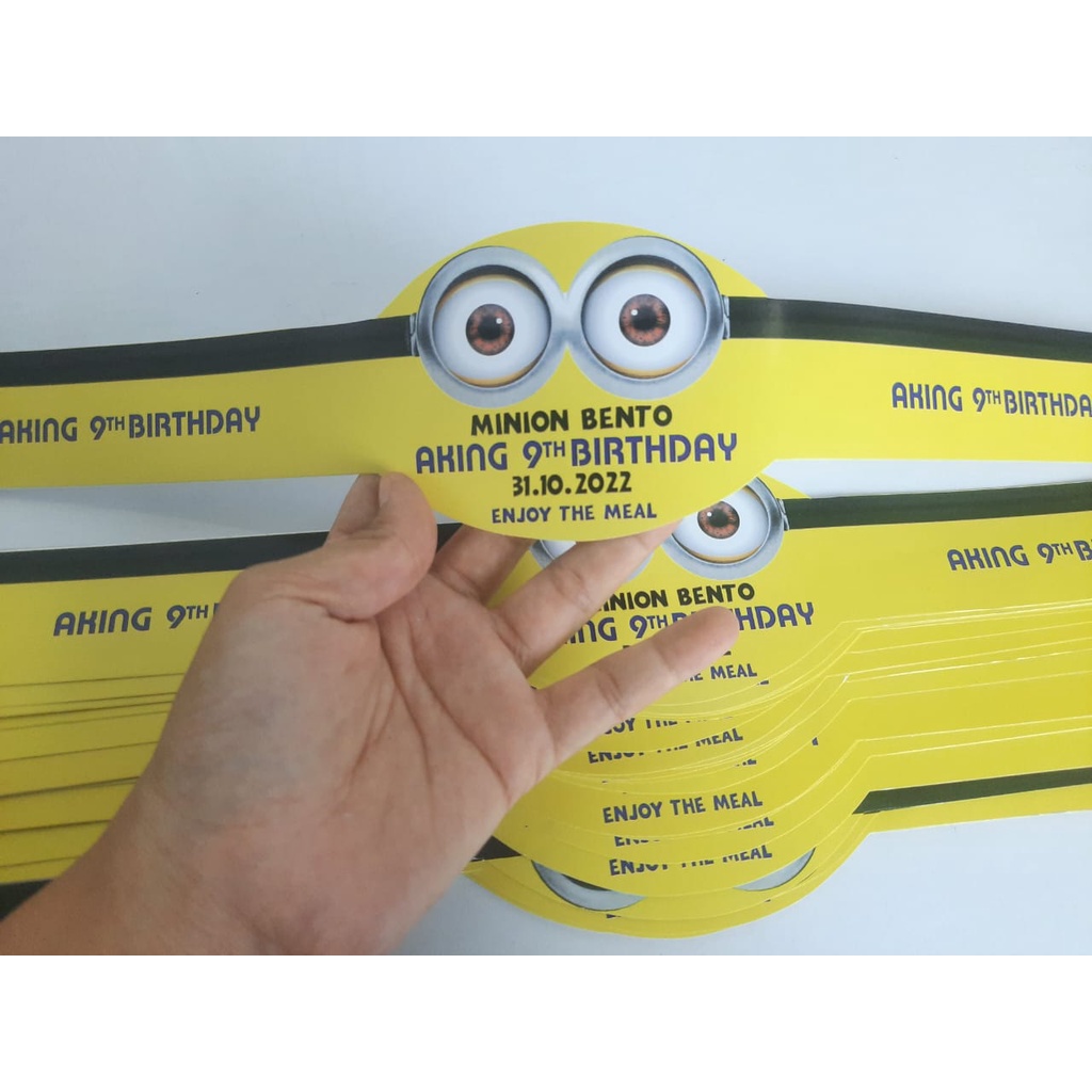 Jual label bento minion/ label bento custom/ label bento karakter ...