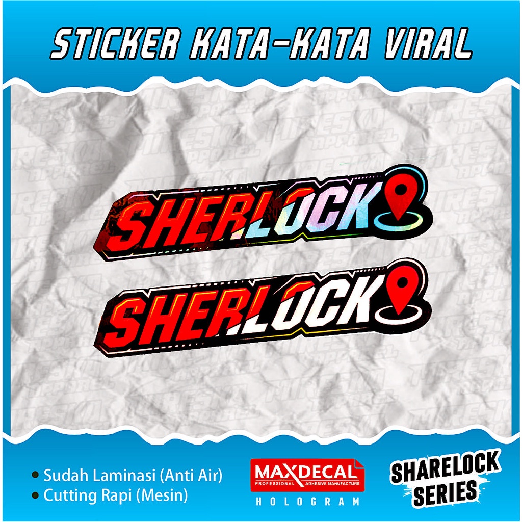 Jual TERLARIS!!! SHERLOCK SHARELOCK VIRAL | STIKER HELM MOTOR CUTTING ...
