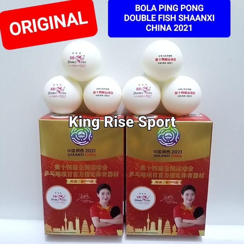 Jual Bola Ping Pong/ Tenis Meja DOUBLE FISH Shaanxi China 2021 ITTF V40+ 2 Star - ORI | Shopee ...