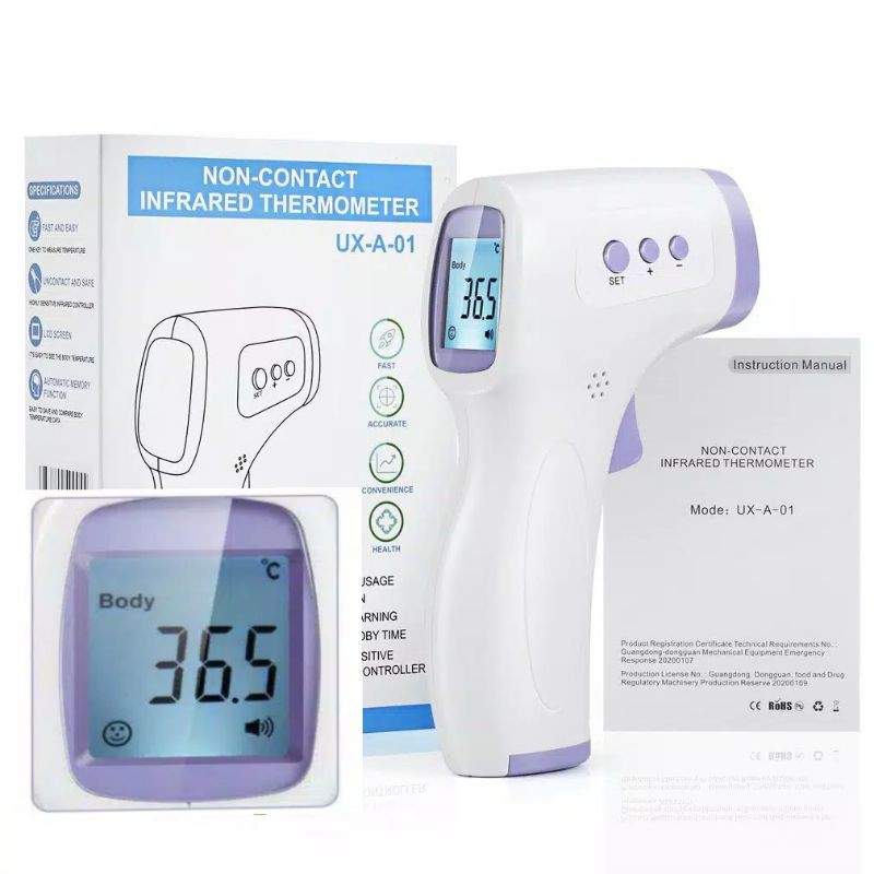 Jual forehead termometer Thermometer gun infrared pengukur suhu pistol ...