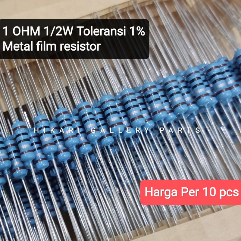Jual [10 PCS] Resistor METALFILM 1 Ohm 1/2Watt Toleransi 1% / Metal ...