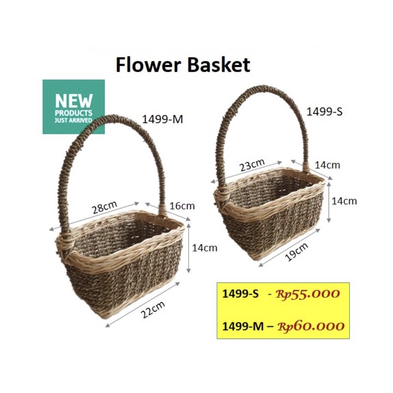 Jual flower basket - keranjang bunga - vas bunga - barang florist 1499 ...