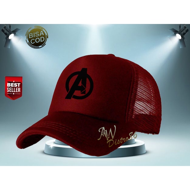 Jual PROMO Topi Distro Avengers Text Hitam Premuim Quality Topi Trucker ...
