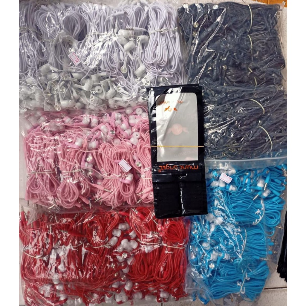 Jual Headset Music Angel Kabel Bulat Transfaran Non Mic Earphone Music ...