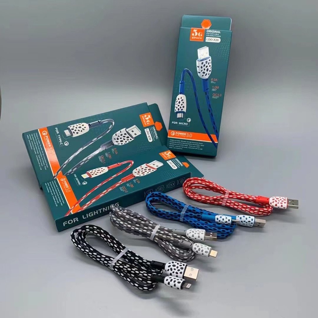 Jual Kabel Data LDO - X20 Micro B Type C Lightning IOS Super Fast ...