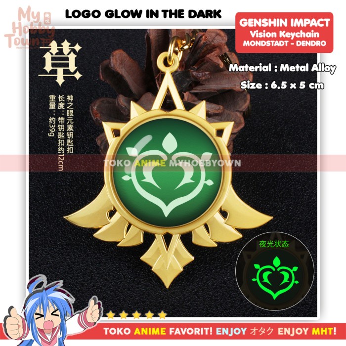 Jual PROMO302/ Gantungan Kunci Vision Genshin Impact Mondstadt Glow In ...
