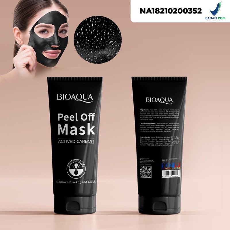 Jual BIOAQUA MASKER PELL OFF MASK CHARCOAL ANTI BLACK HEAD MASK ...