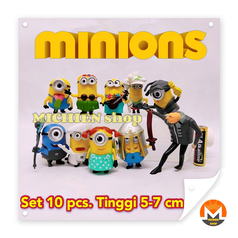 Jual Action Figure Minion Set isi 10 / Mainan Anak Minion | Shopee ...