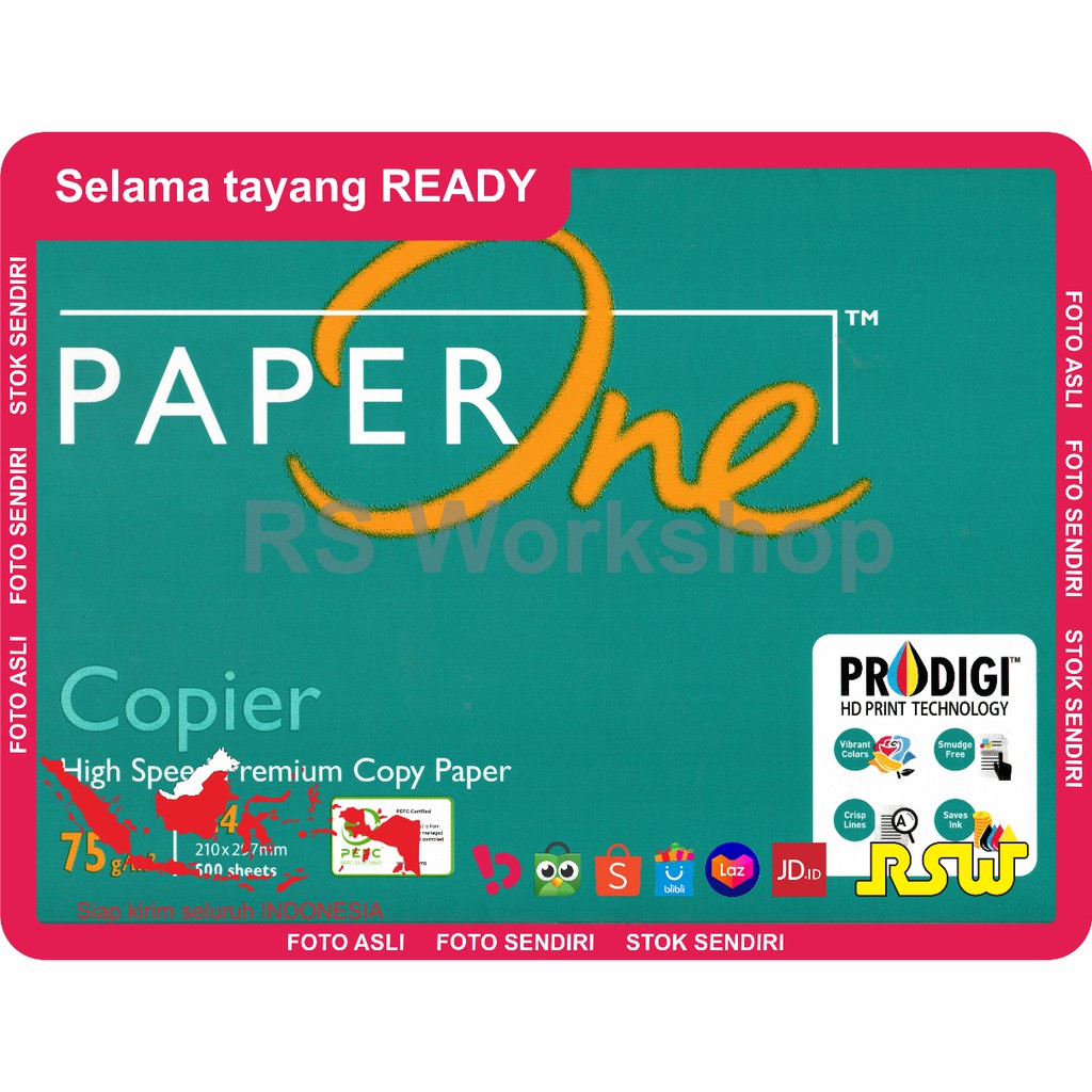 Jual Kertas hvs A4 75 gsm Paper one 1 rim 500 lembar | Shopee Indonesia