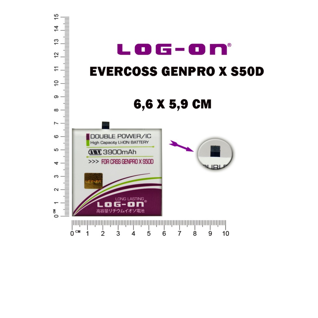 Jual BATERAI DOUBLE POWER LOG ON EVERCROSS S50D GENPRO X ( 3900 MAH ...