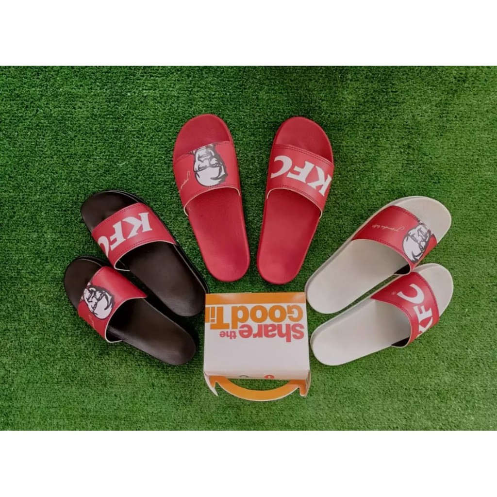 Jual SANDAL SLOP PRIA WANITA Nike Benassi X KFC Red & Red Black ...