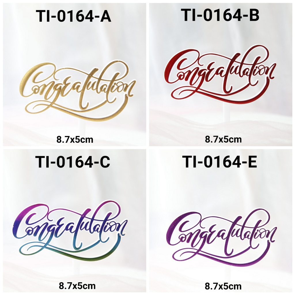 Jual GR-TI-0164 Cake Topper Hiasan Kue Tulisan Congratulation ...