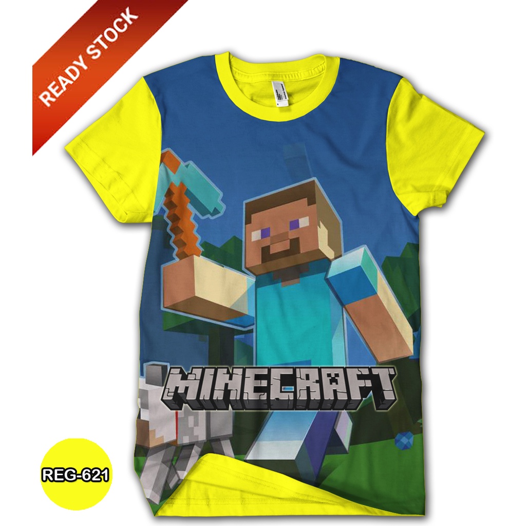 Jual Baju Minecraft 3D Baju Anak Minecraft Motif Printing 3D #REG-621 ...