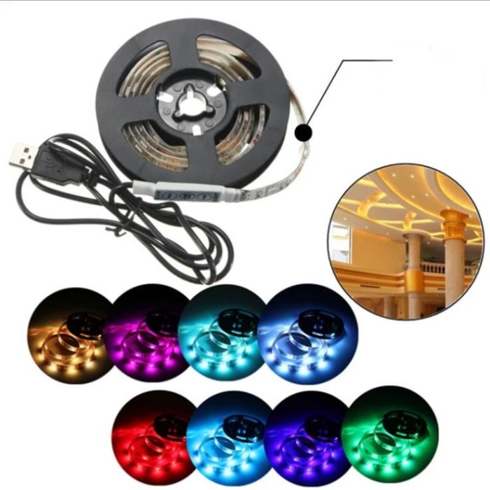 Jual Lampu LED Strip 60 LED 1 Meter LED strip 1 Meter kabel USB DHW ...
