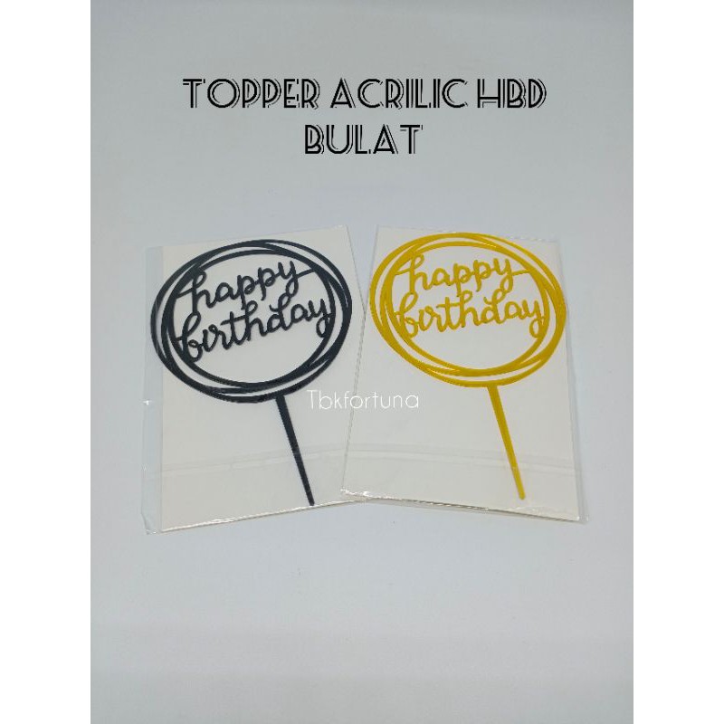 Jual Topper HBD acrilic bulat dan bingkai (1pcs) | Shopee Indonesia