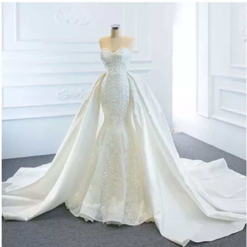 Jual Gaun Wedding Dress Mermaid Wedding Dress With Detachable Chapel ...