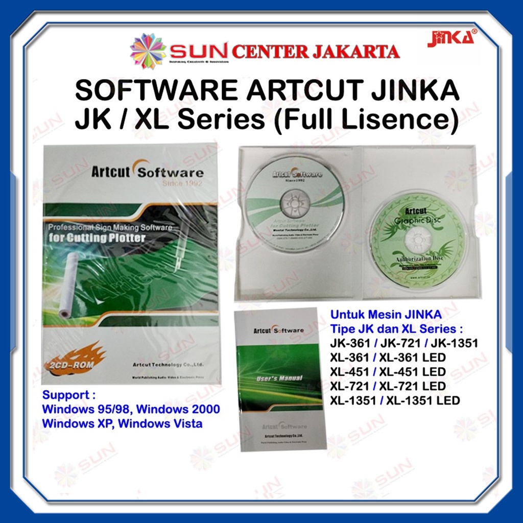 Jual Software Artcut Mesin Cutting Sticker Jinka Original (Full Lisence ...