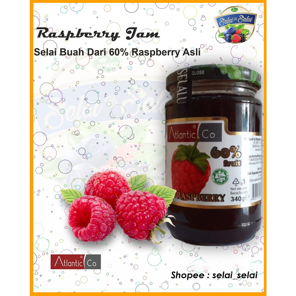 Jual Selai Buah Raspberry Jam | Atlantic Co ( 340gr ) | Shopee Indonesia