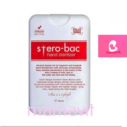 Jual Sterobac Hand Sanitizer/ Hand Sterilizer 40 ml | Shopee Indonesia