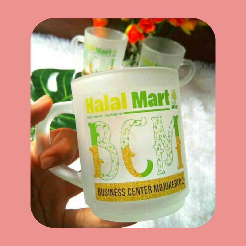 Jual Gelas Mug Gagang doff putih elegan Sablon decal colour Souvenir ...