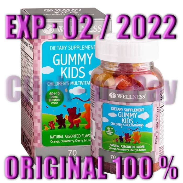 Jual Original Product>> Wellness Gummy Kids Isi 70 Gummy Bears Suplemen ...