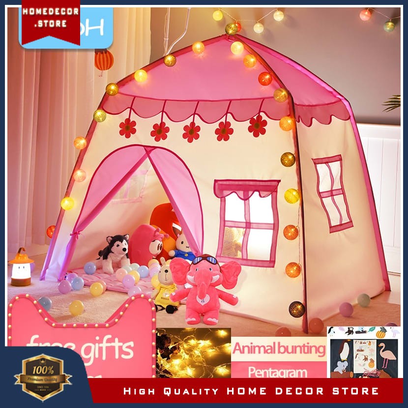 Jual Play Kids Tent Children Indoor Outdoor Princess Castle Folding ...