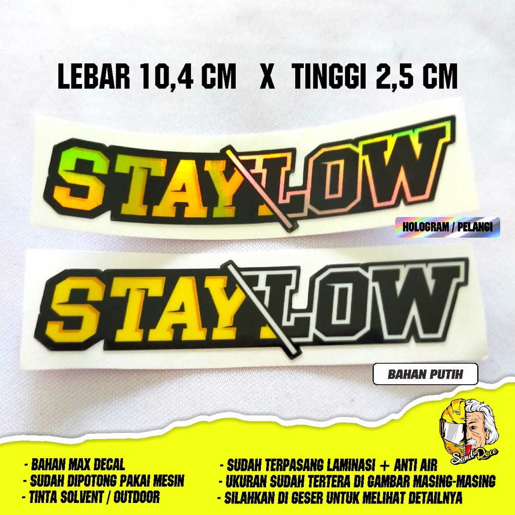 Jual sticker mobil stay low / stiker mobil stay low / stiker motor stay ...