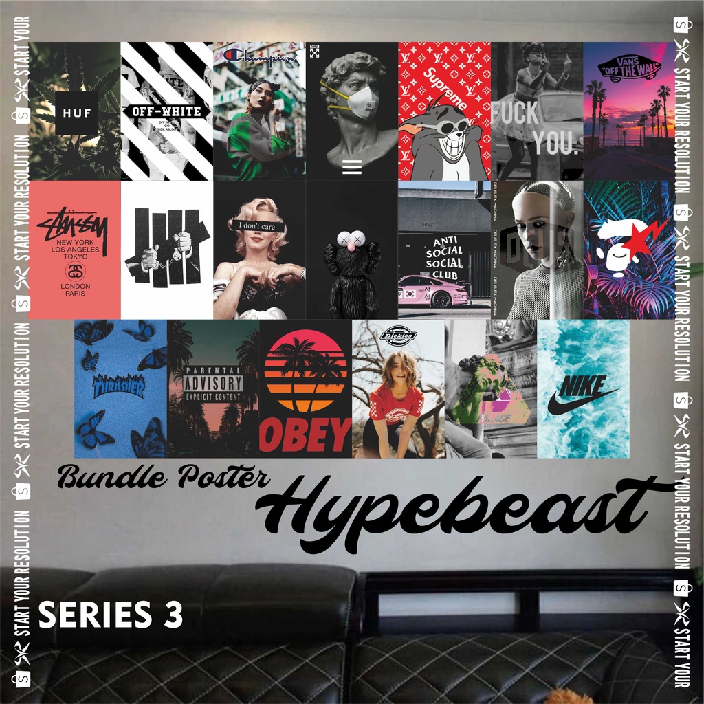 Jual Paket Bundle Poster Dinding Hypebeast Series 3 - Poster Aesthetic ...