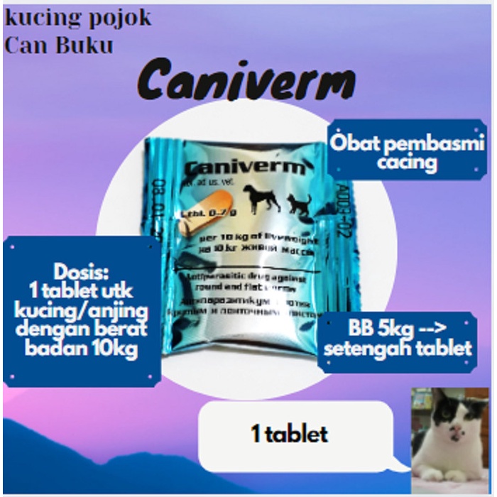 Jual NEW Caniverm Obat Cacing Kucing Ampuh Bagus Sekelas Drontal10kg ...