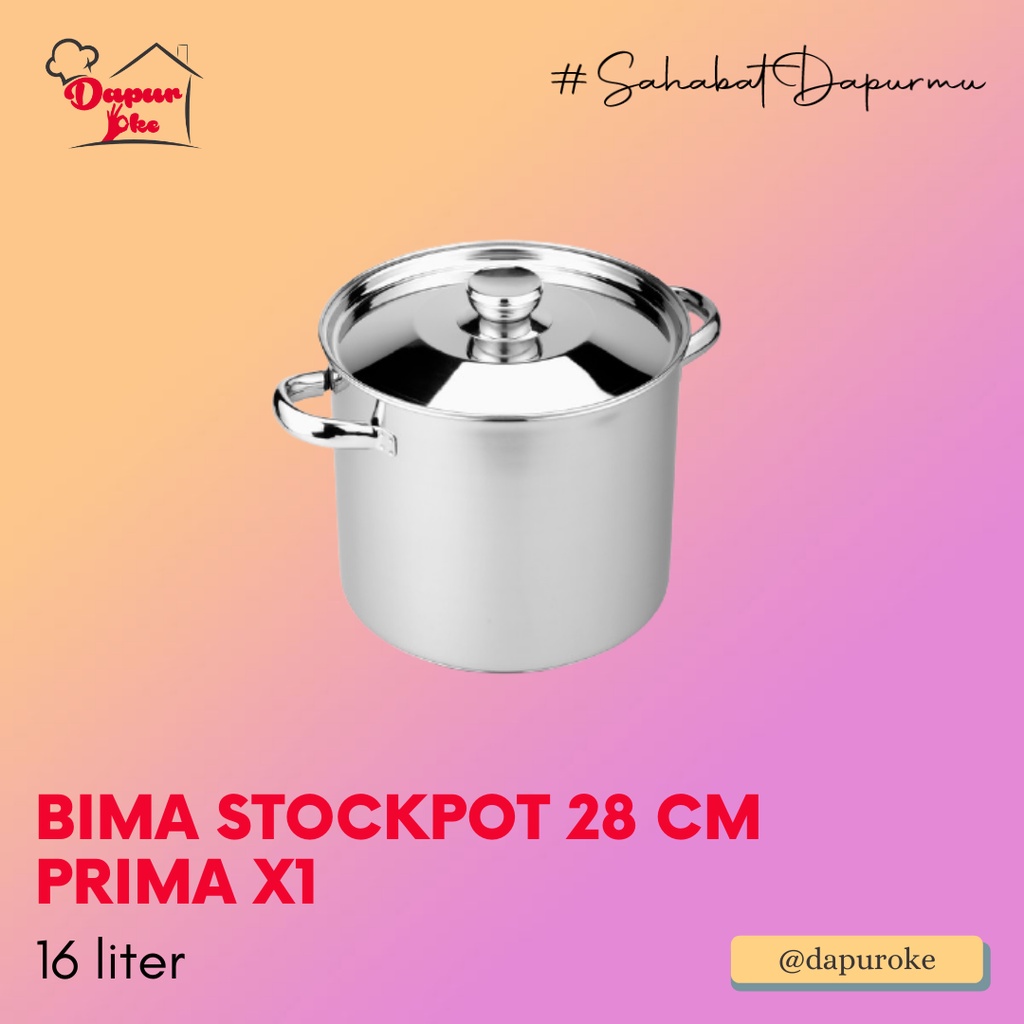 Jual Bima Stockpot 28 cm Prima X1 / Panci Tinggi Stainless | Shopee ...