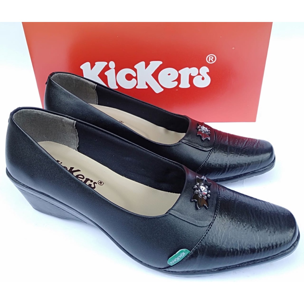 Jual Sepatu pantofel wanita kickers kulit asli original formal kerja ...