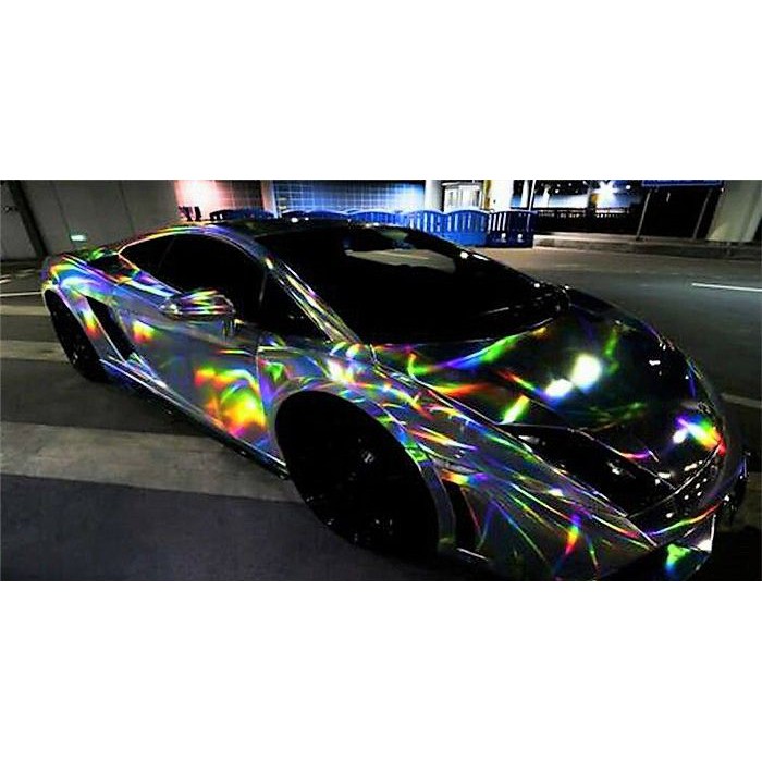 Jual STICKER / STIKER LASER CHROME HOLOGRAPHIC SILVER 150CM X 50CM ...