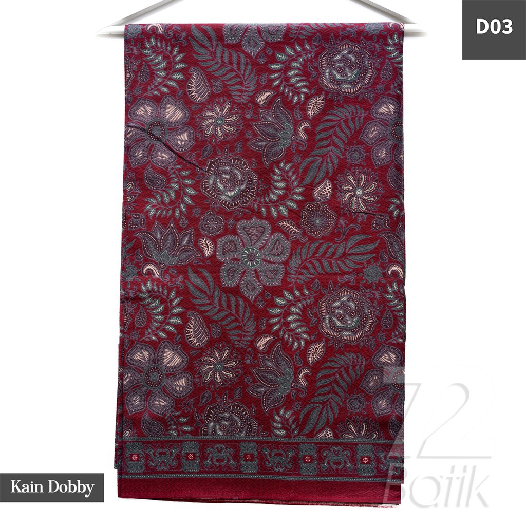 Jual KAIN BATIK PREMIUM Dobby Motif Kembang Warna Merah Burgundy Ungu ...