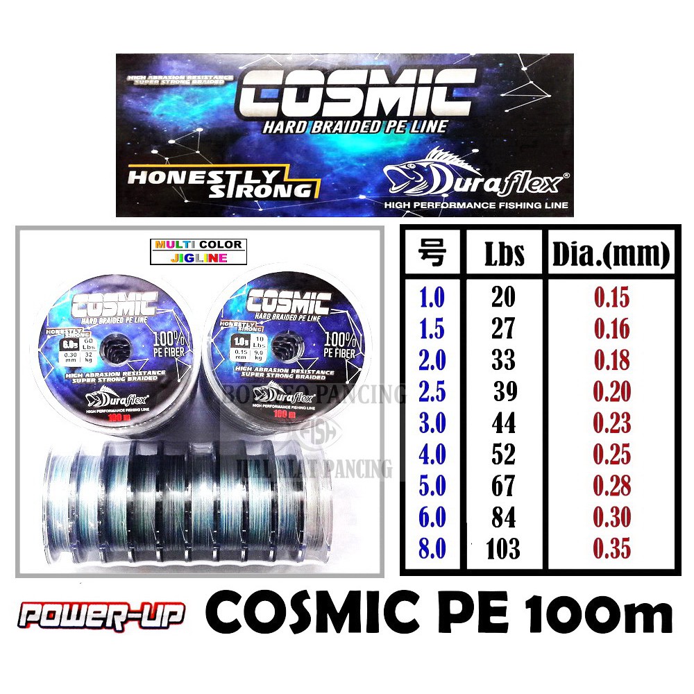 Jual Duraflex COSMIC 100m Multi Color (all size) | Shopee Indonesia