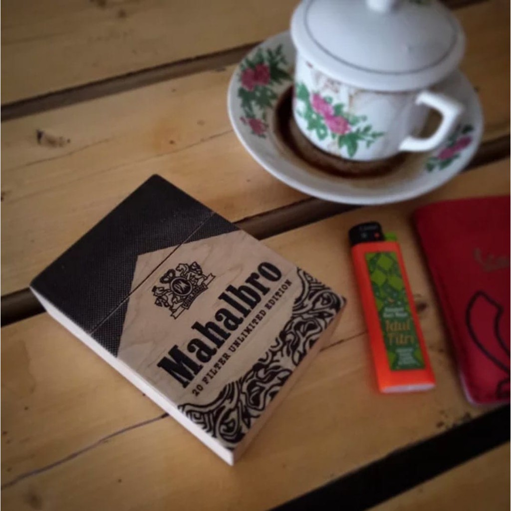 Jual Kotak Rokok Kayu tempat bungkus rokok dengan tulisan mahalbro ...