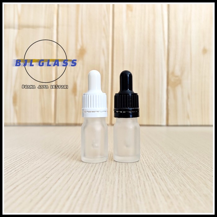 Jual botol kaca pipet 5ml bening frosted / botol serum tetes 5ml ring ...