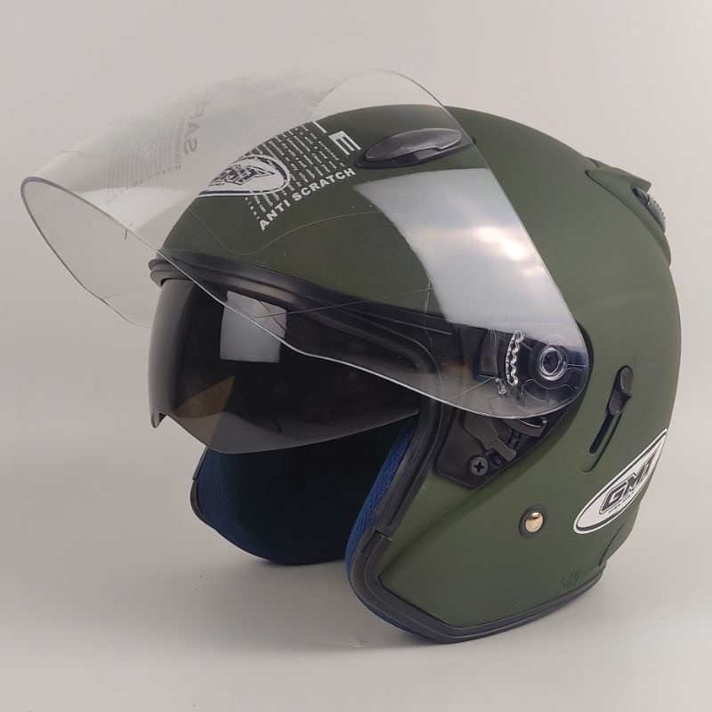 Jual helm half face GMT mrj Centro sni kaca double visor | Shopee Indonesia