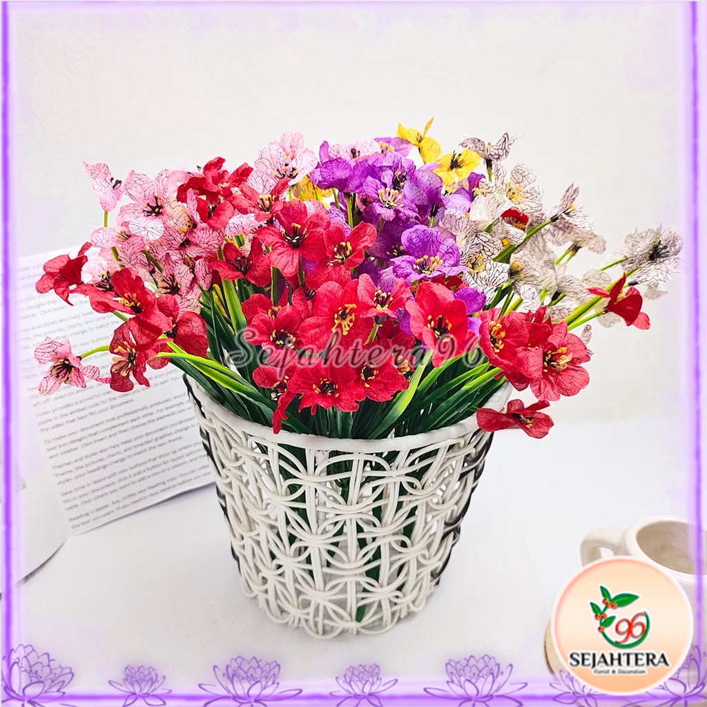 Jual Bunga Hias Kucai Kupu cabang 5 Artificial Buatan Plastik - Bunga ...